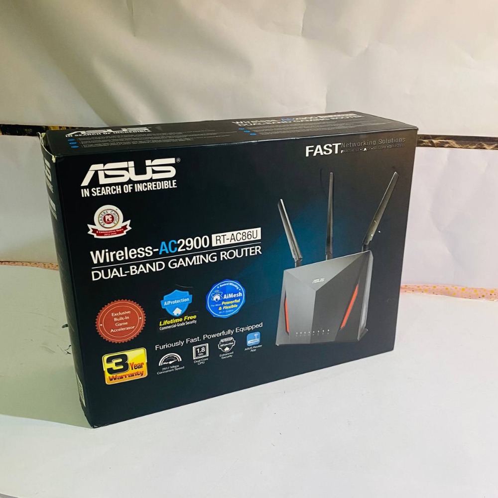 Pre-owned Asus Wireless-AC2900 RT-AC86U Dual Band Gaming Router - Own4Less